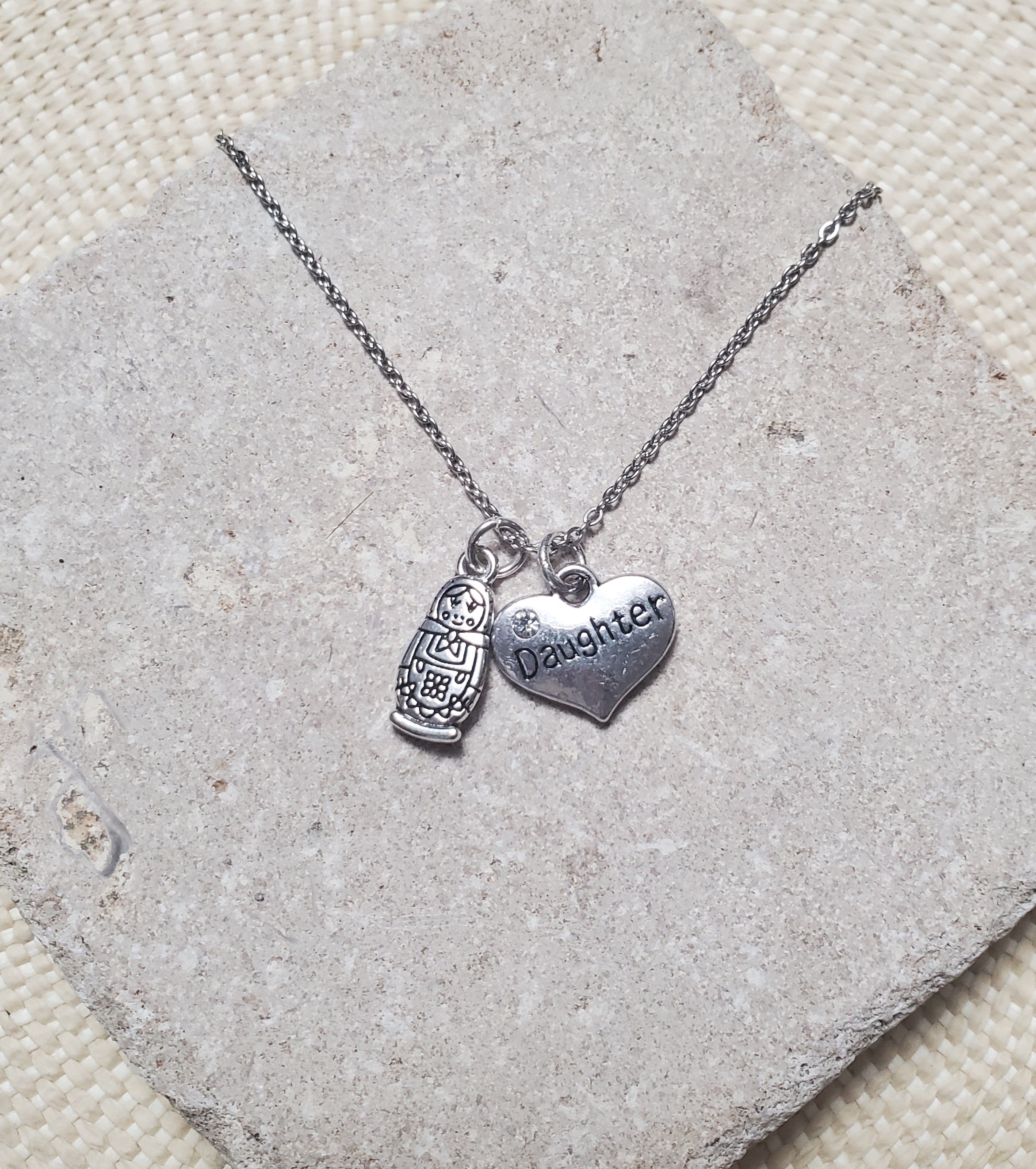 FIDDLER ON THE ROOF Russian Nesting Doll and Daughter Charm Necklace ...