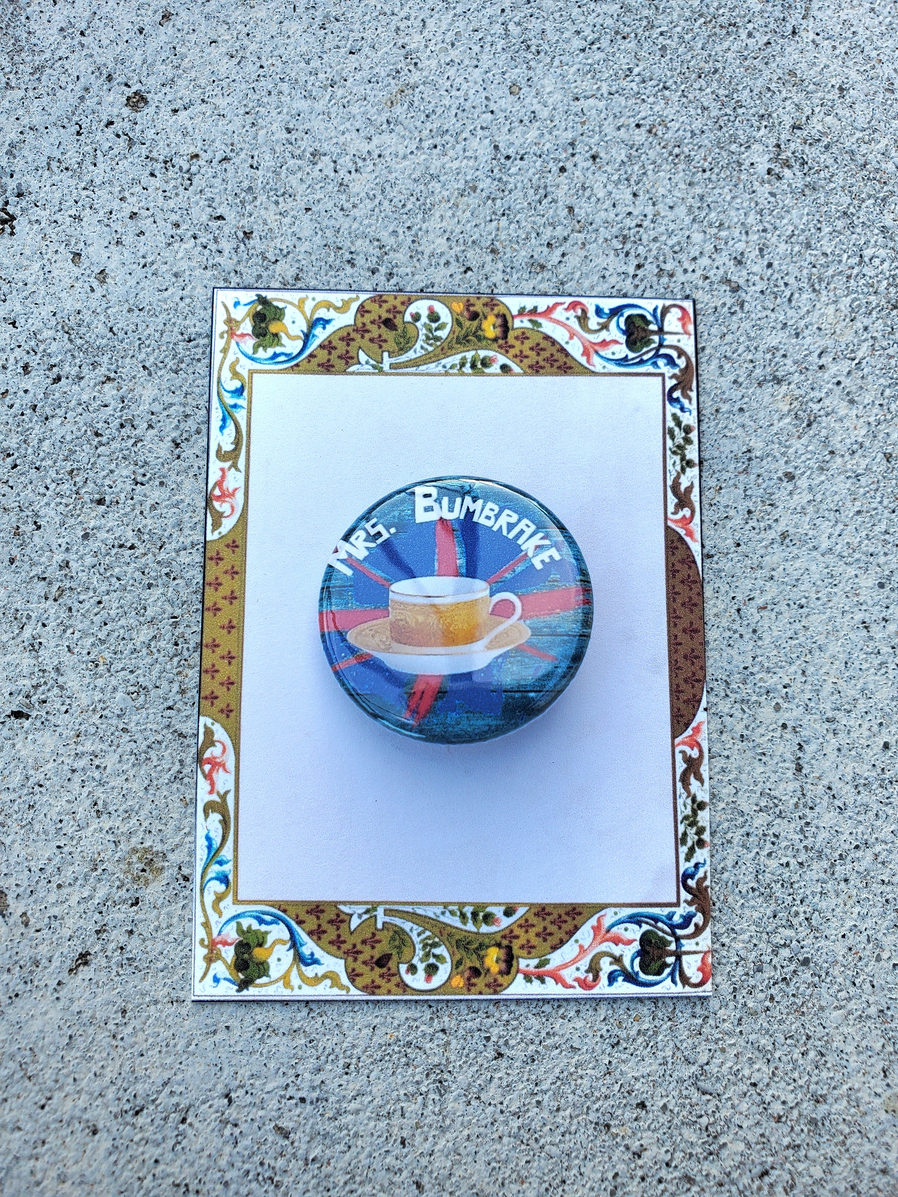 PETER AND THE STARCATCHER "Mrs. Bumbrake" Metal Pinback Button – The ...
