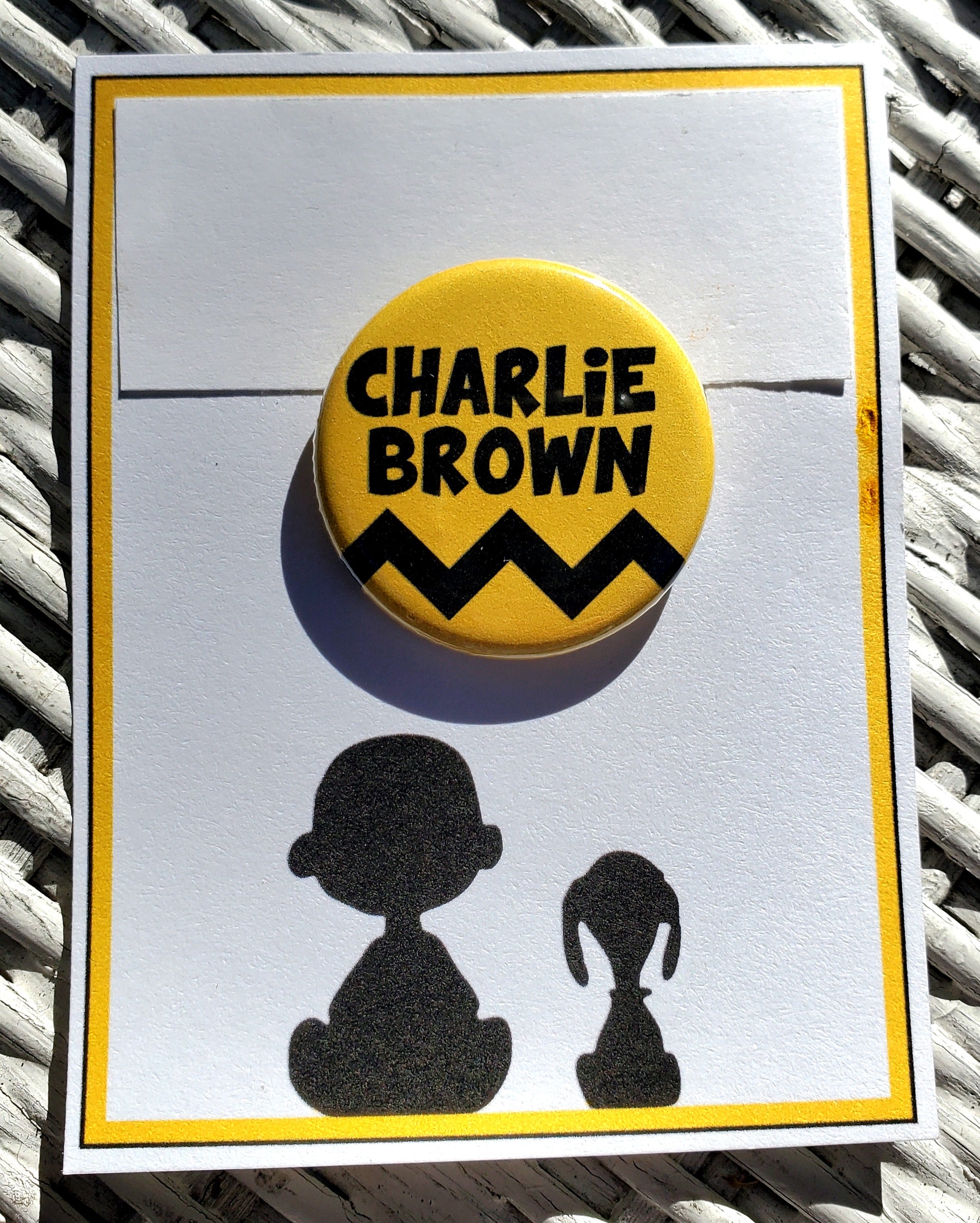 CHARLIE BROWN "Charlie Brown" Metal Pinback Button – The Lobby Boutique