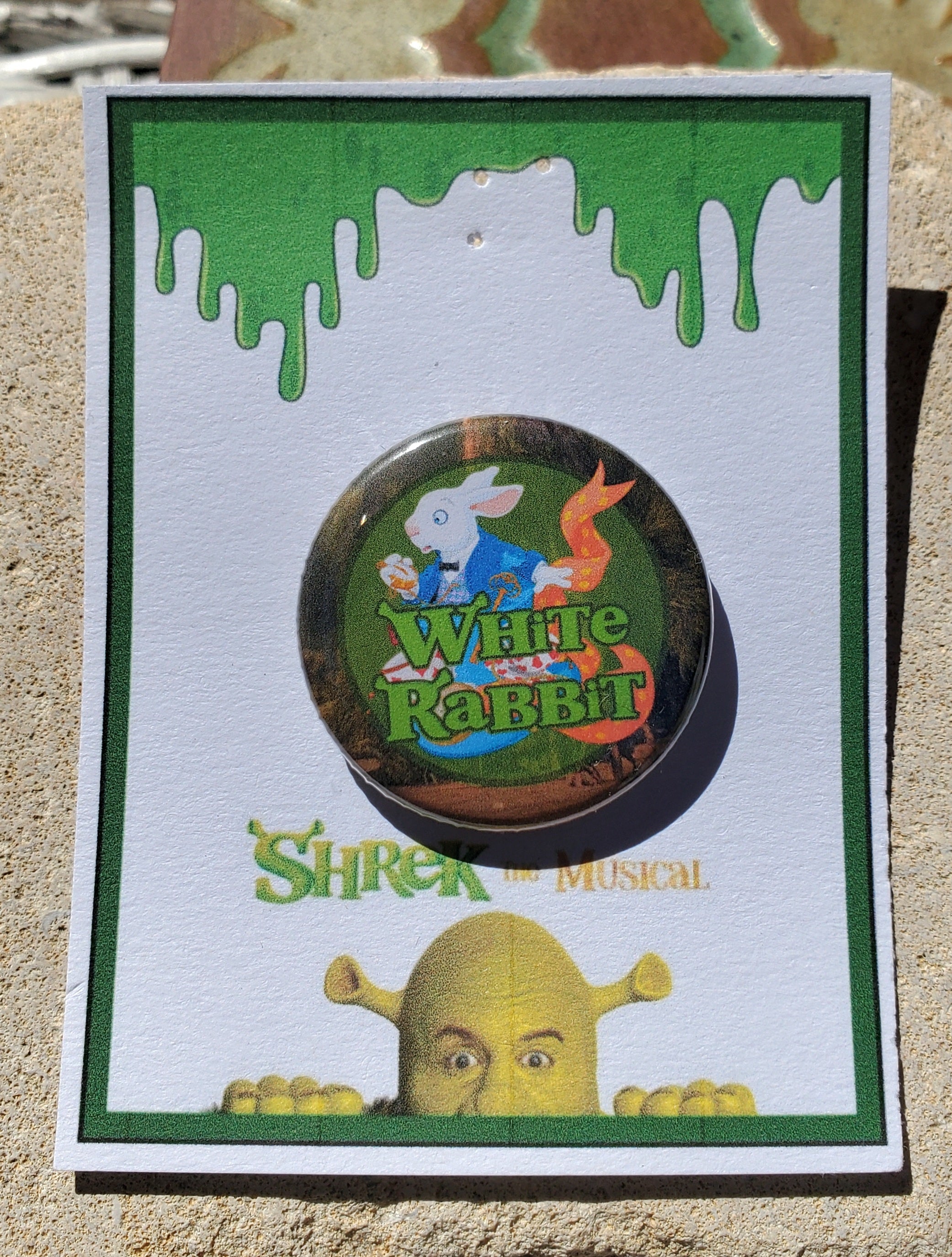 SHREK "White Rabbit" Metal Pinback Button – The Lobby Boutique