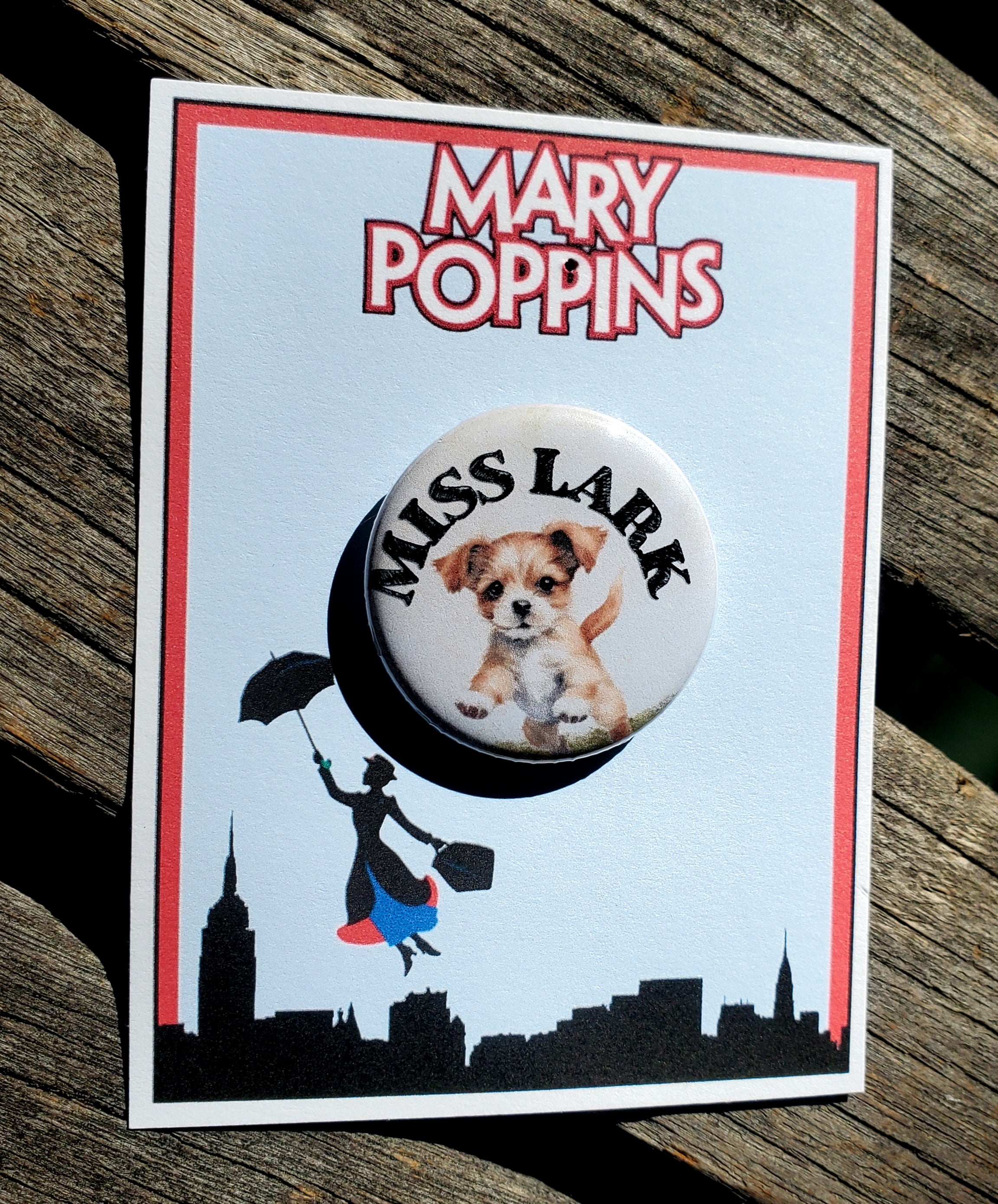 MARY POPPINS "Miss Lark" Metal Pinback Button – The Lobby Boutique